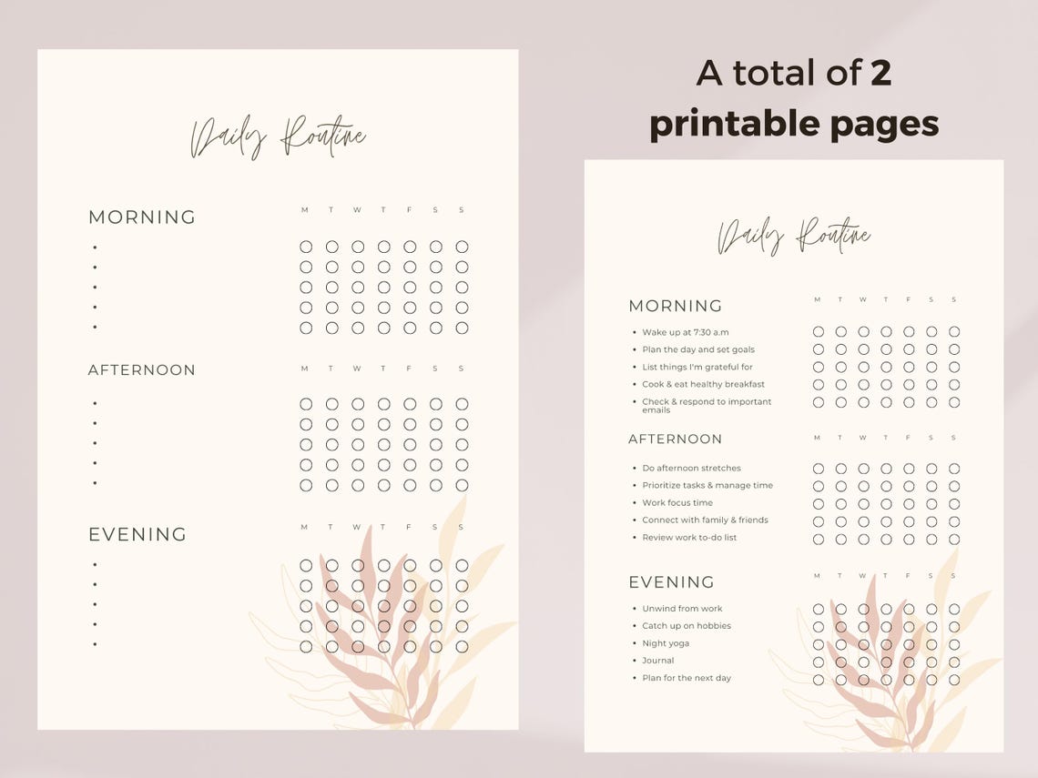 PRINTABLE + EDITABLE Daily Routine Planner Template, Daily Chore ...