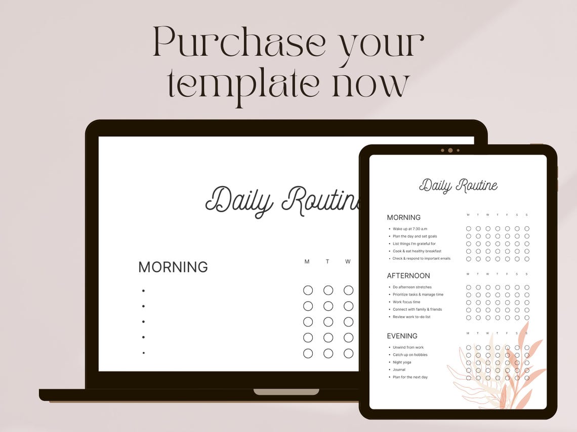 PRINTABLE EDITABLE Daily Routine Planner Template, Daily Chore Planner ...