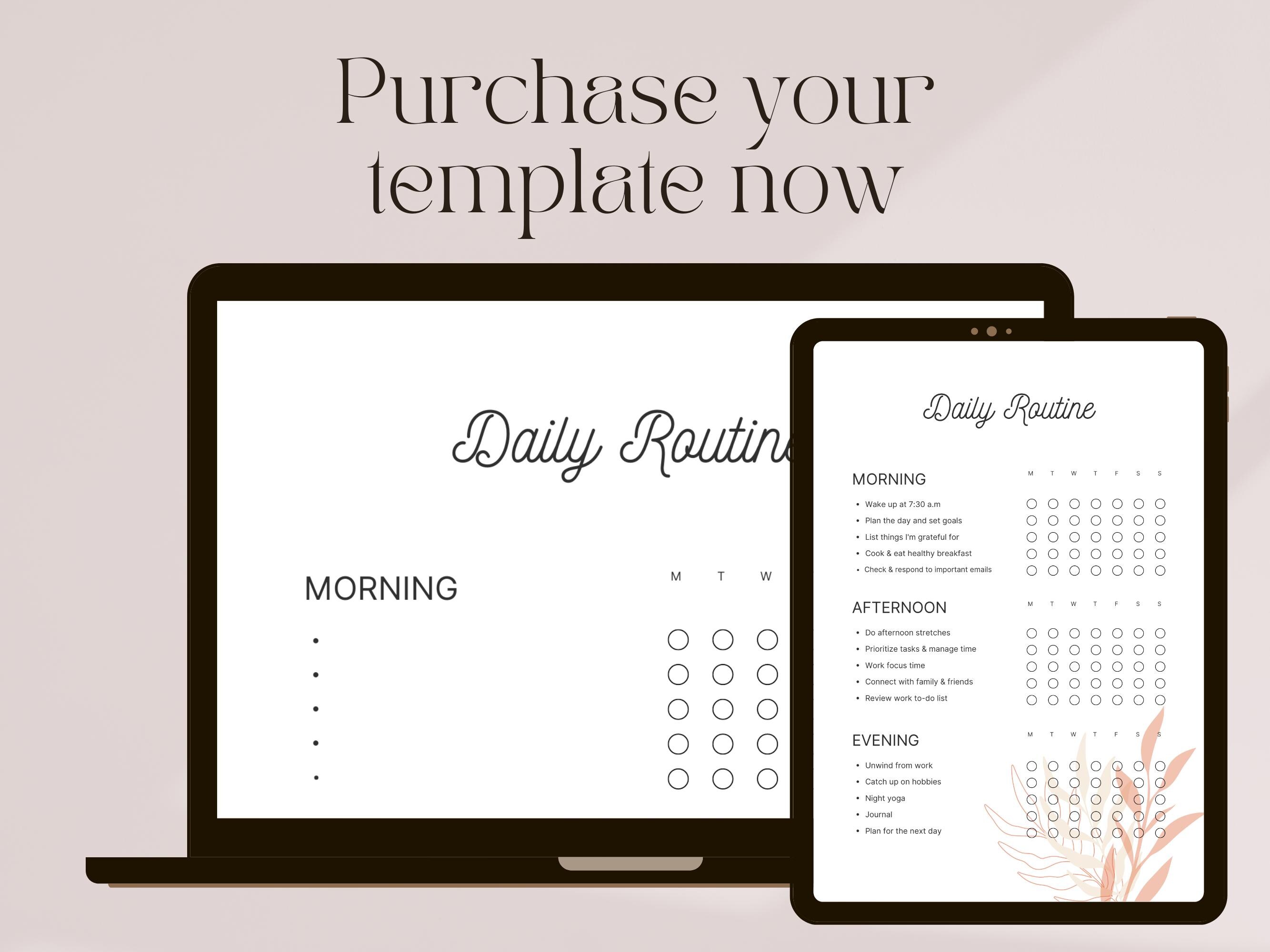 PRINTABLE EDITABLE Daily Routine Planner Template, Daily Chore Planner ...