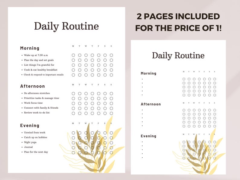 PRINTABLE + EDITABLE Daily Routine Planner Template, Daily Chore ...