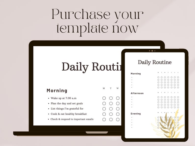 PRINTABLE + EDITABLE Daily Routine Planner Template, Daily Chore ...