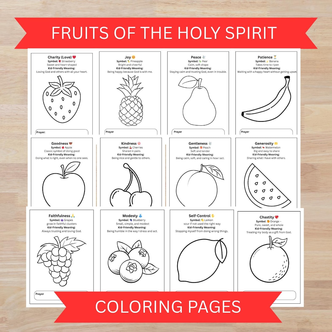 Catholic Pentecost Coloring Activity Pack,fruits and Gifts of the Holy ...