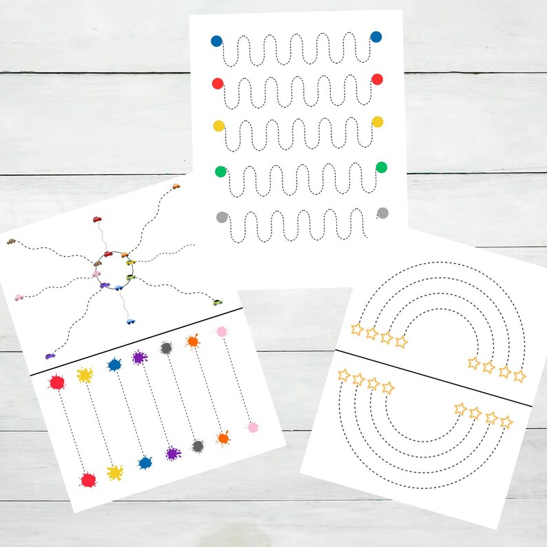Line Tracing Worksheets for Preschool ,10 Printable Pages ,fine Motor ...