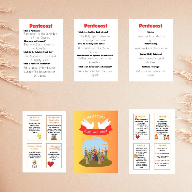 Pentecost Activity Pack for Kids: Prayer Cards & Tracing Worksheets (printable PDF) - Etsy