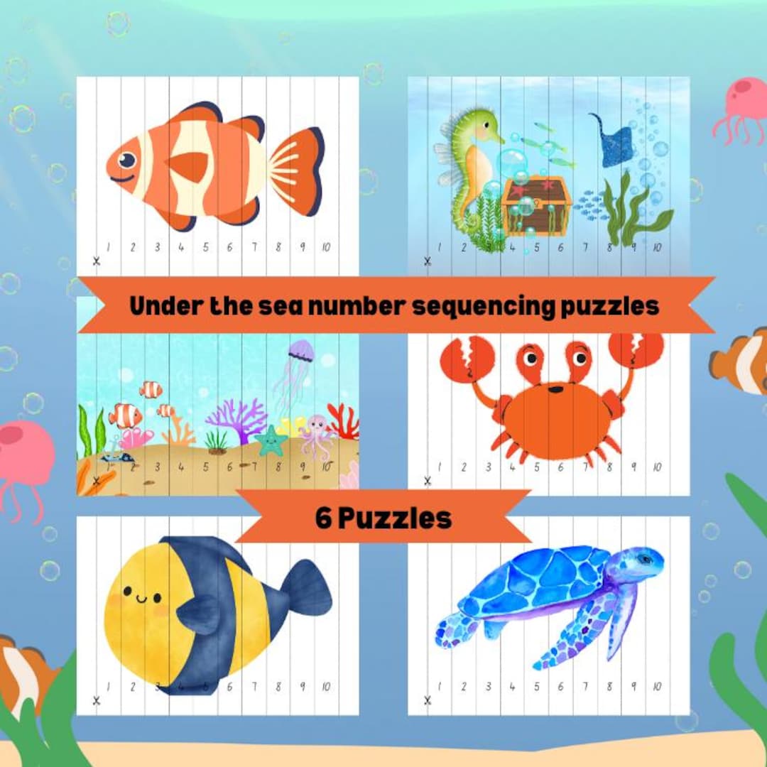 Under the Sea Sequencing, 1–10 Counting Practice, Printable Preschool ...