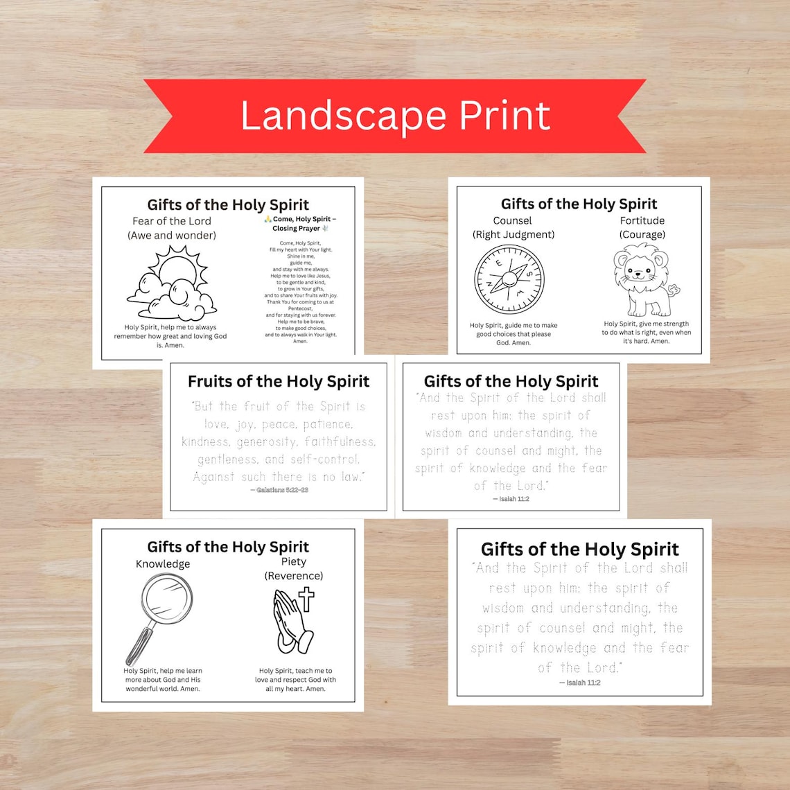 Catholic Pentecost Coloring Activity Pack,fruits and Gifts of the Holy ...