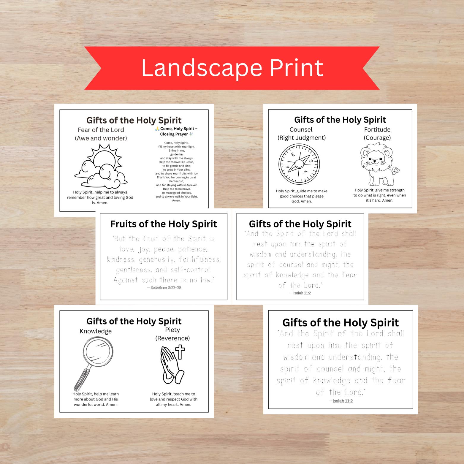Catholic Pentecost Coloring Activity Pack,fruits and Gifts of the Holy ...