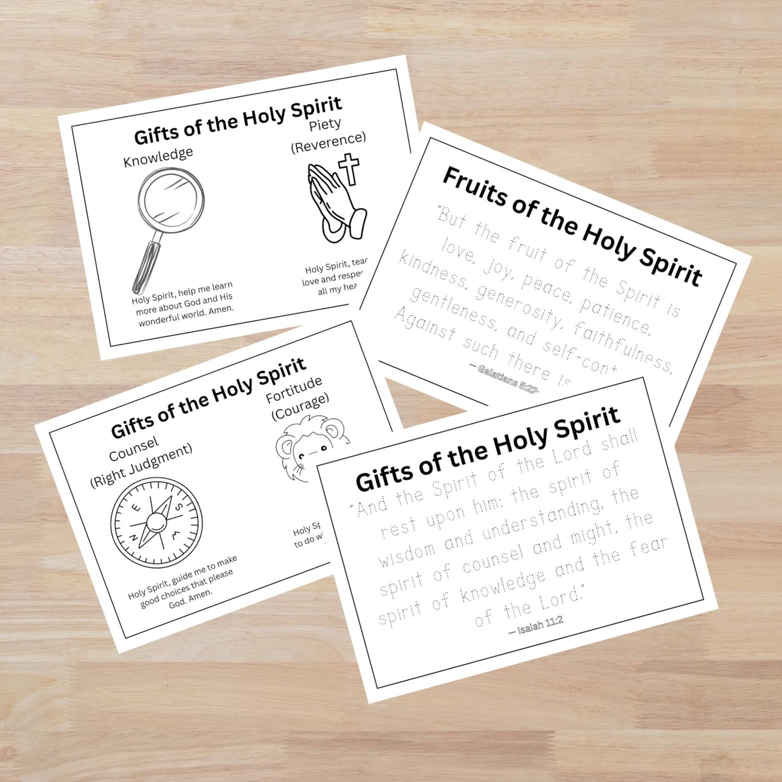 Catholic Pentecost Coloring Activity Pack,fruits and Gifts of the Holy ...