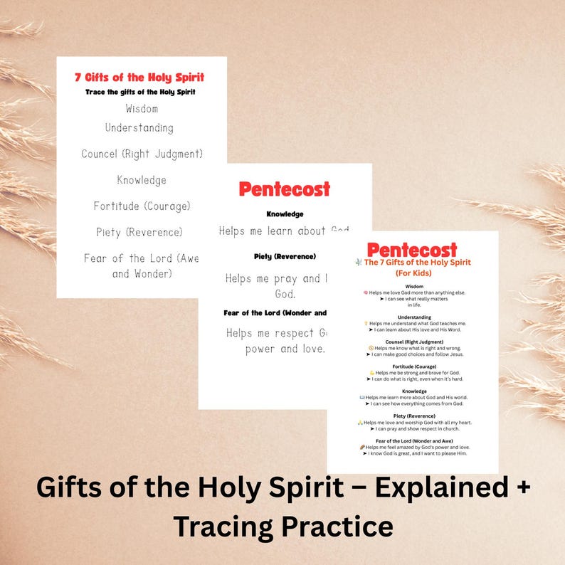 Pentecost Activity Pack for Kids: Prayer Cards & Tracing Worksheets (printable PDF) - Etsy