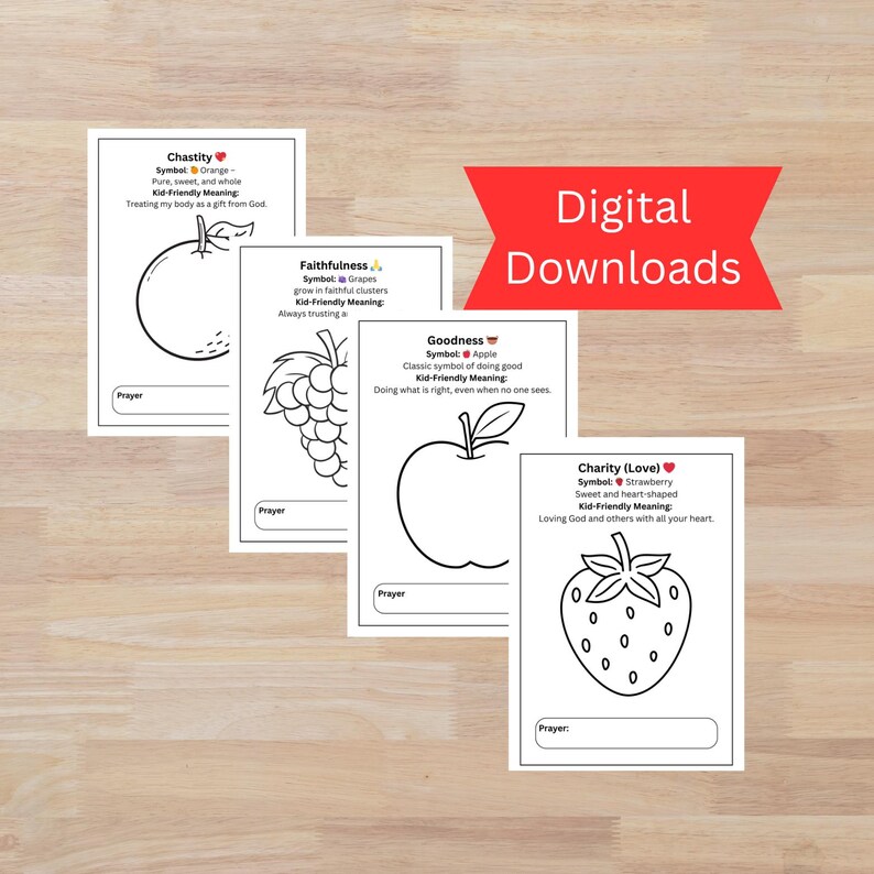 Catholic Pentecost Coloring Activity Pack,fruits and Gifts of the Holy ...