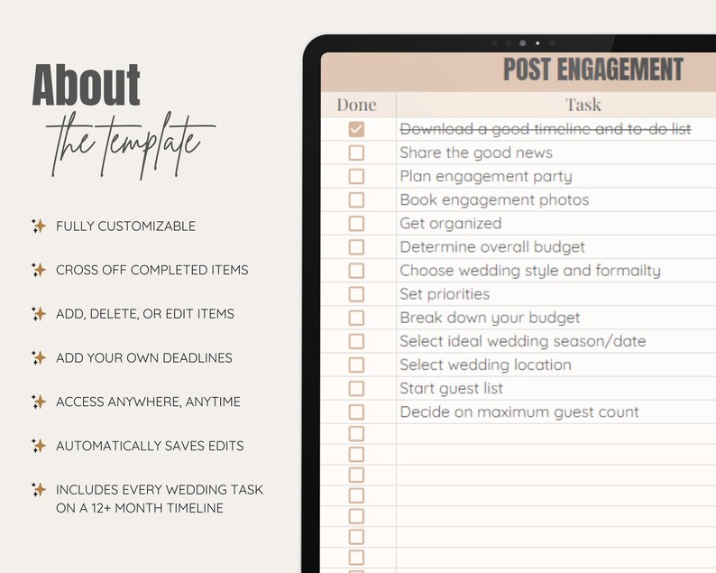 The Ultimate Editable Wedding Planning Checklist - Etsy