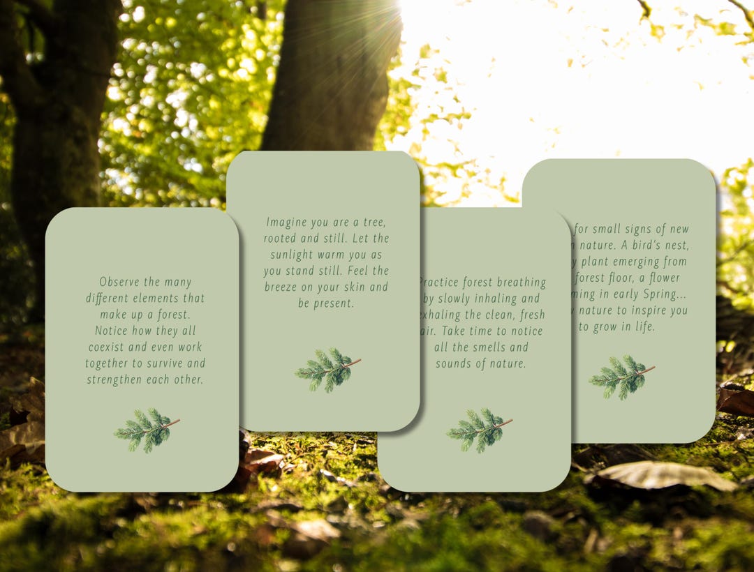 Forest Bathing Printable Card Set, 45 Cards, Shinrin Yoku, Instant ...