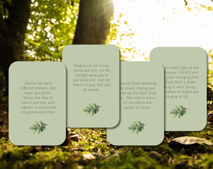 Forest Bathing Printable Card Set, 45 Cards, Shinrin Yoku, Instant ...