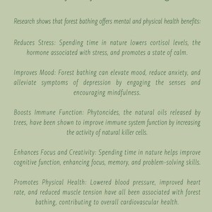 Forest Bathing Printable Card Set, 45 Cards, Shinrin Yoku, Instant ...