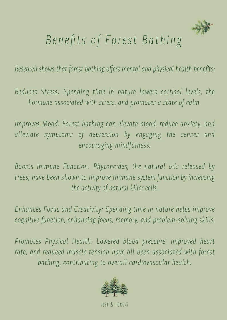 Forest Bathing Printable Card Set, 45 Cards, Shinrin Yoku, Instant ...