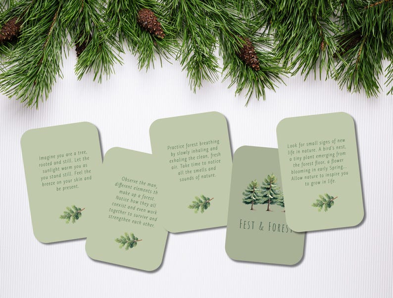 Forest Bathing Printable Card Set, 45 Cards, Shinrin Yoku, Instant ...
