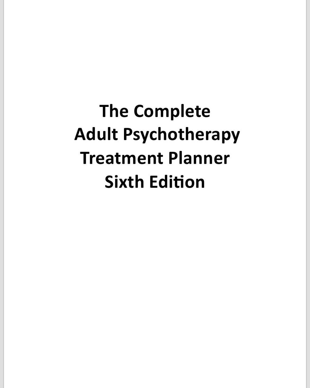 The Complete Adult Psychotherapy Treatment Planner Sixth Edition - Etsy