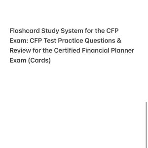 CFP Exam Flashcard Study System: Test Practice Questions and Review for ...