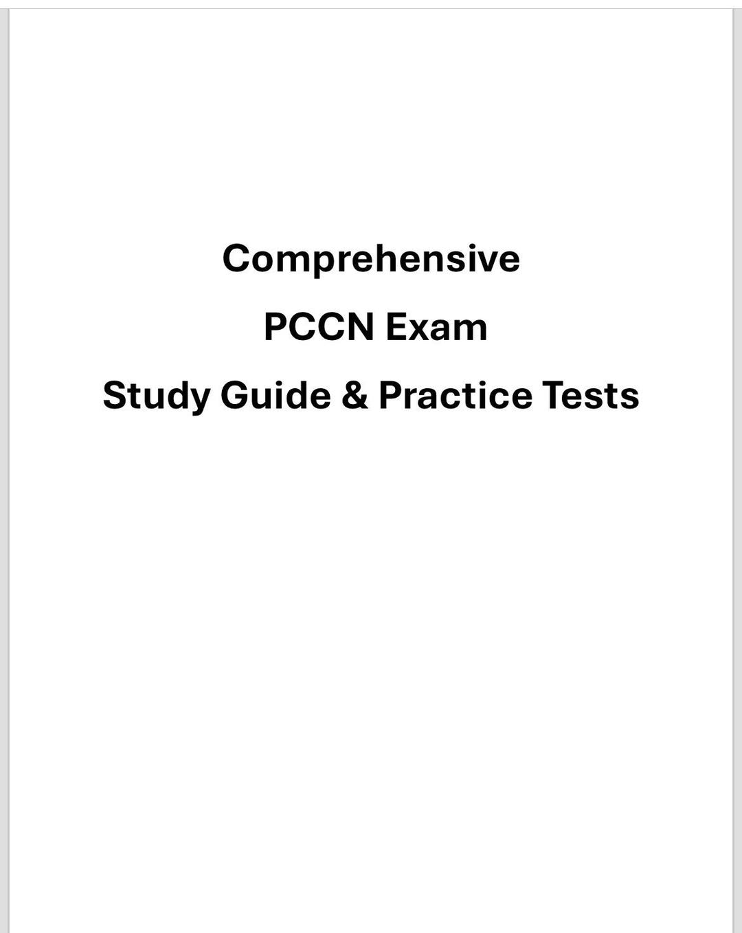 Comprehensive PCCN Exam Study Guide & Practice Tests - Etsy