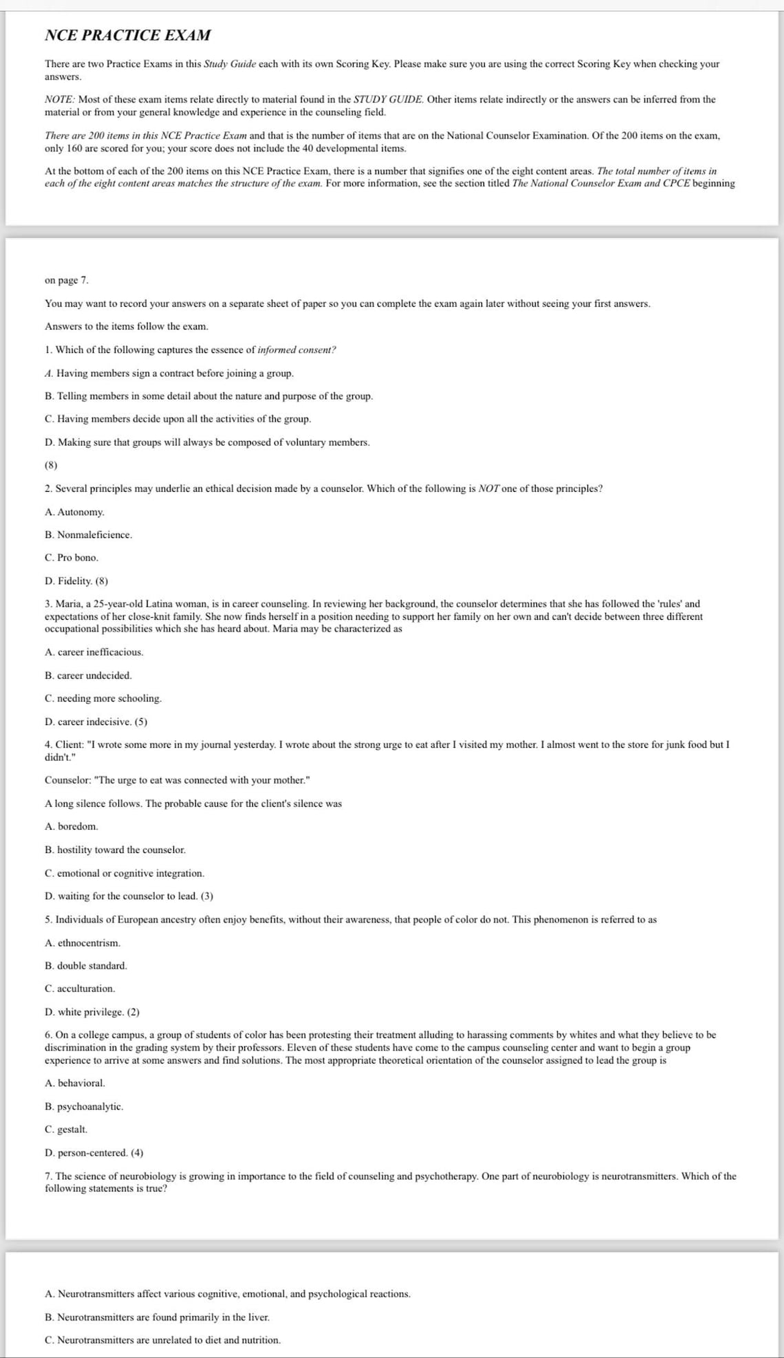 2024 NCE and CPCE Exam Study Guide: 2 Full-length Practice Exams With ...