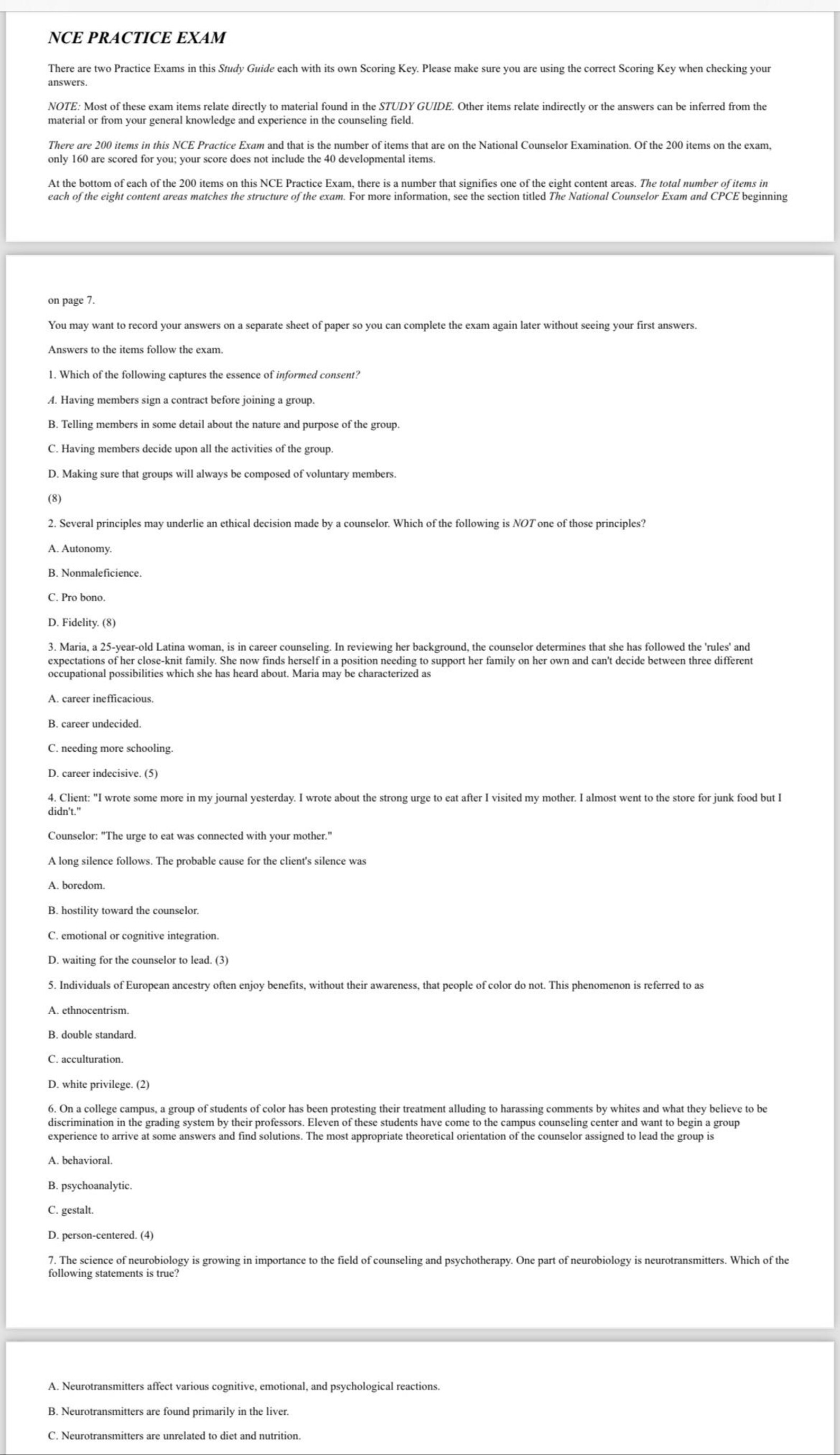 2024 NCE and CPCE Exam Study Guide: 2 Full-length Practice Exams With ...