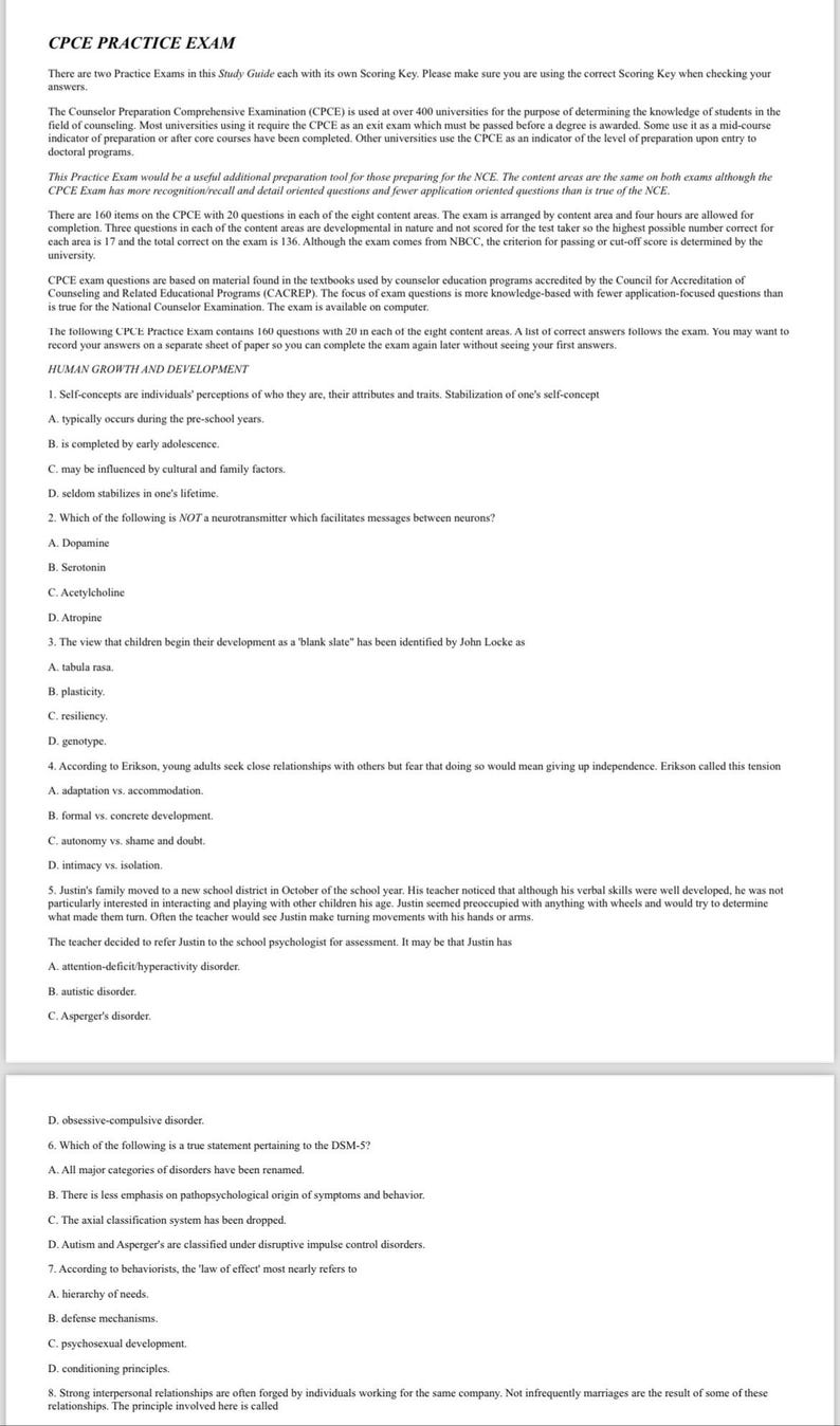 2024 NCE and CPCE Exam Study Guide: 2 Full-length Practice Exams With ...