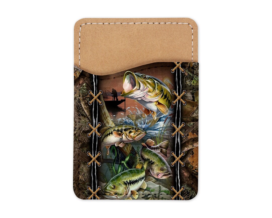 Bass Fishing Phone Wallet - Card Holder - Cell Wallet - Phone Caddy ...
