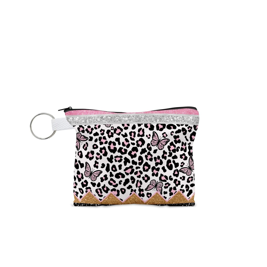 Butterfly Leopard Coin Purse - Animal Print - Change Purse - Pouch With ...