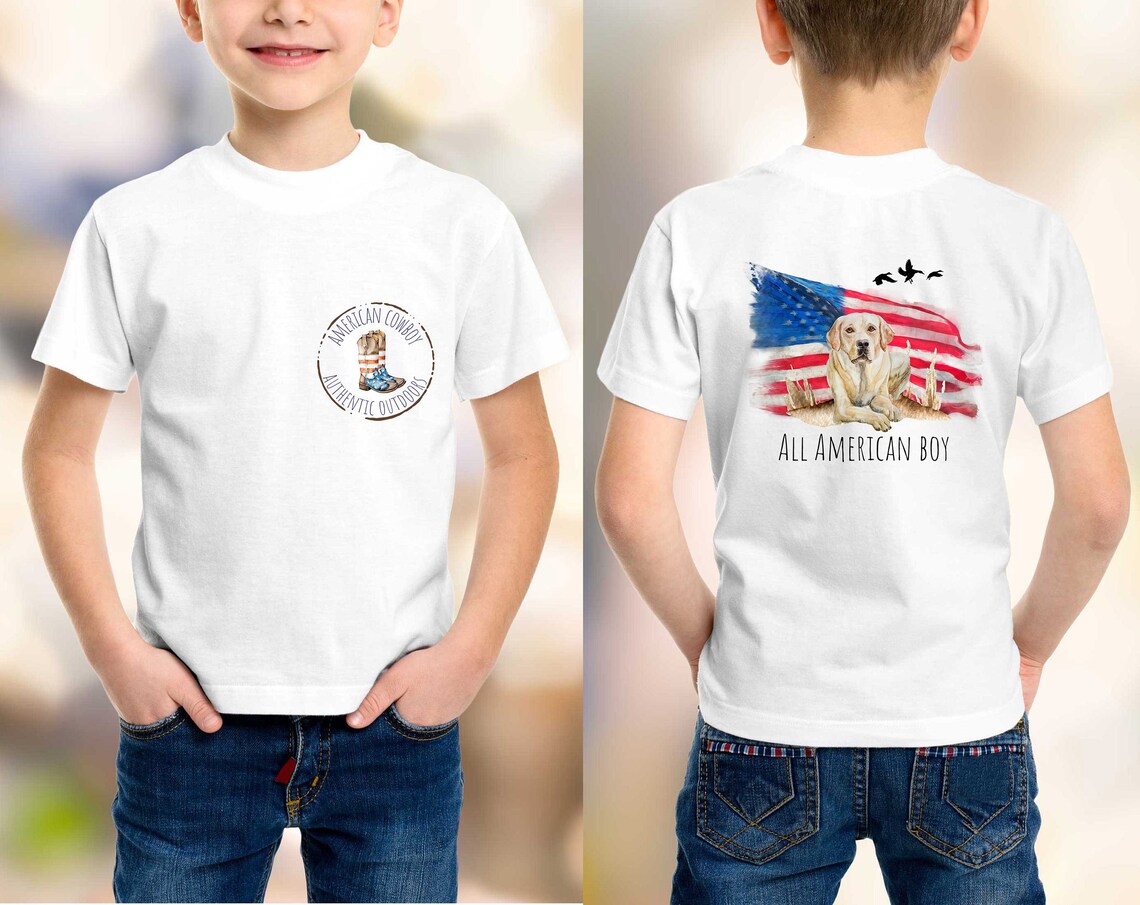All American Boy Yellow Lab Shirt Long Sleeves Short - Etsy