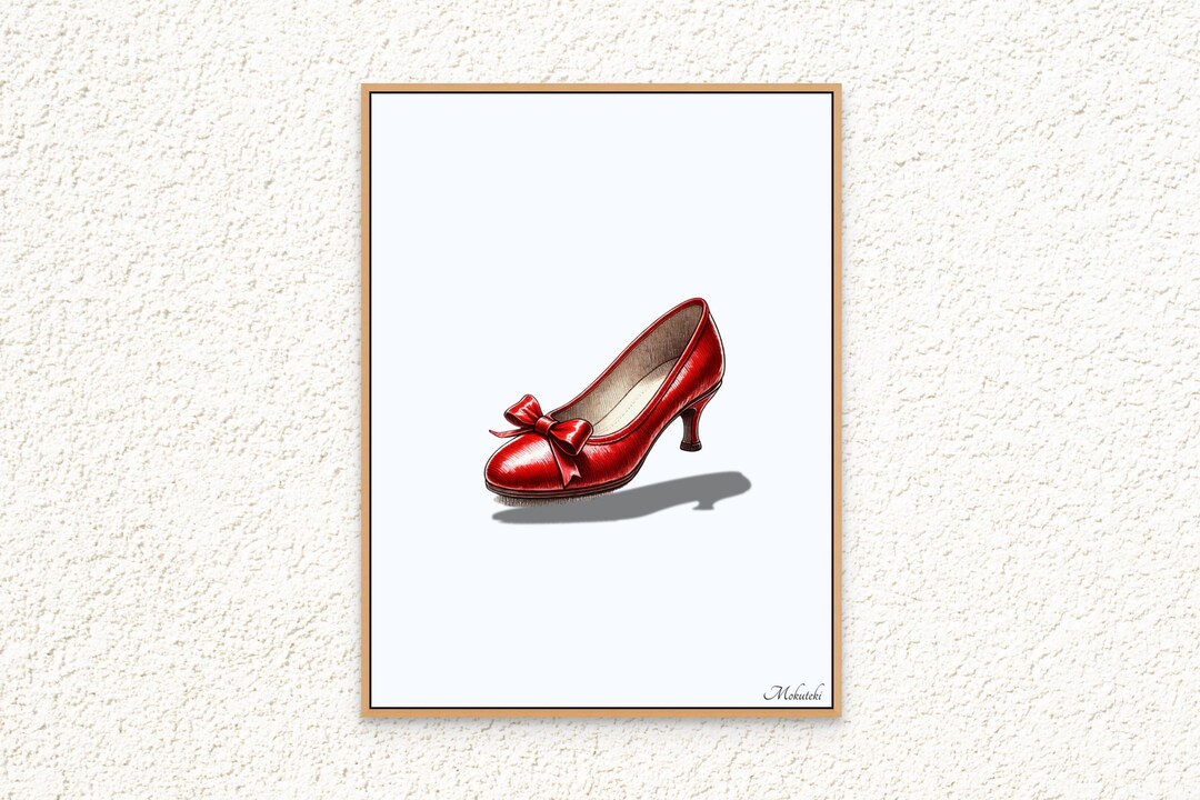 Minimalist Ruby Slipper Wall Art Poster, Elegant Wizard of Oz Print ...
