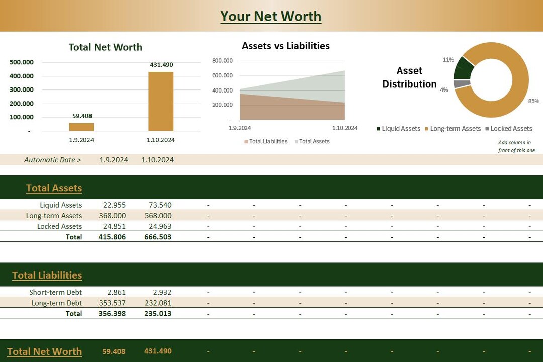 My Net Worth Tracker Etsy