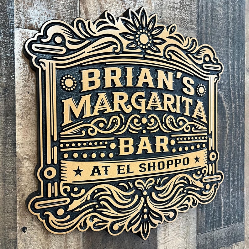 Custom Wood Carved Margarita Bar Sign | Man Cave Sign | Garage Decor ...