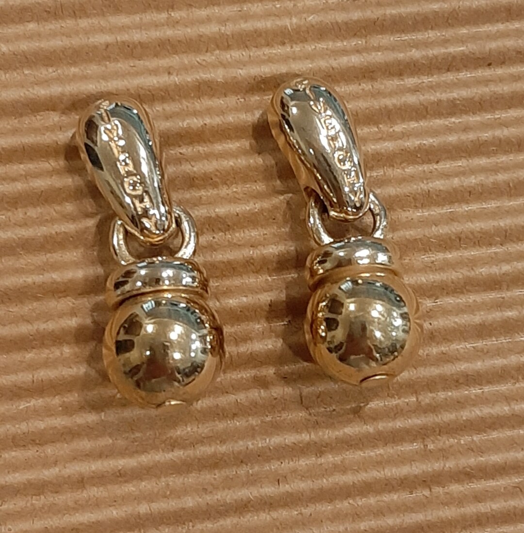 Vintage 1980s Givenchy RARE Signature Kettlebell Ball Dangle Goldtone ...