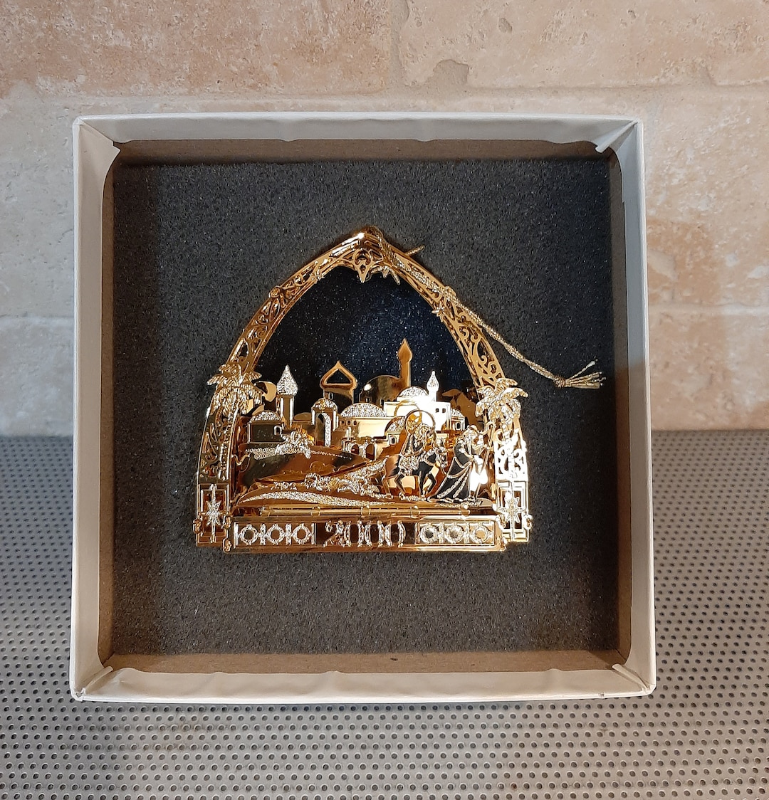 Vintage Danbury Mint 2000 BETHLEHEM Gold Plated Christmas Tree Ornament ...