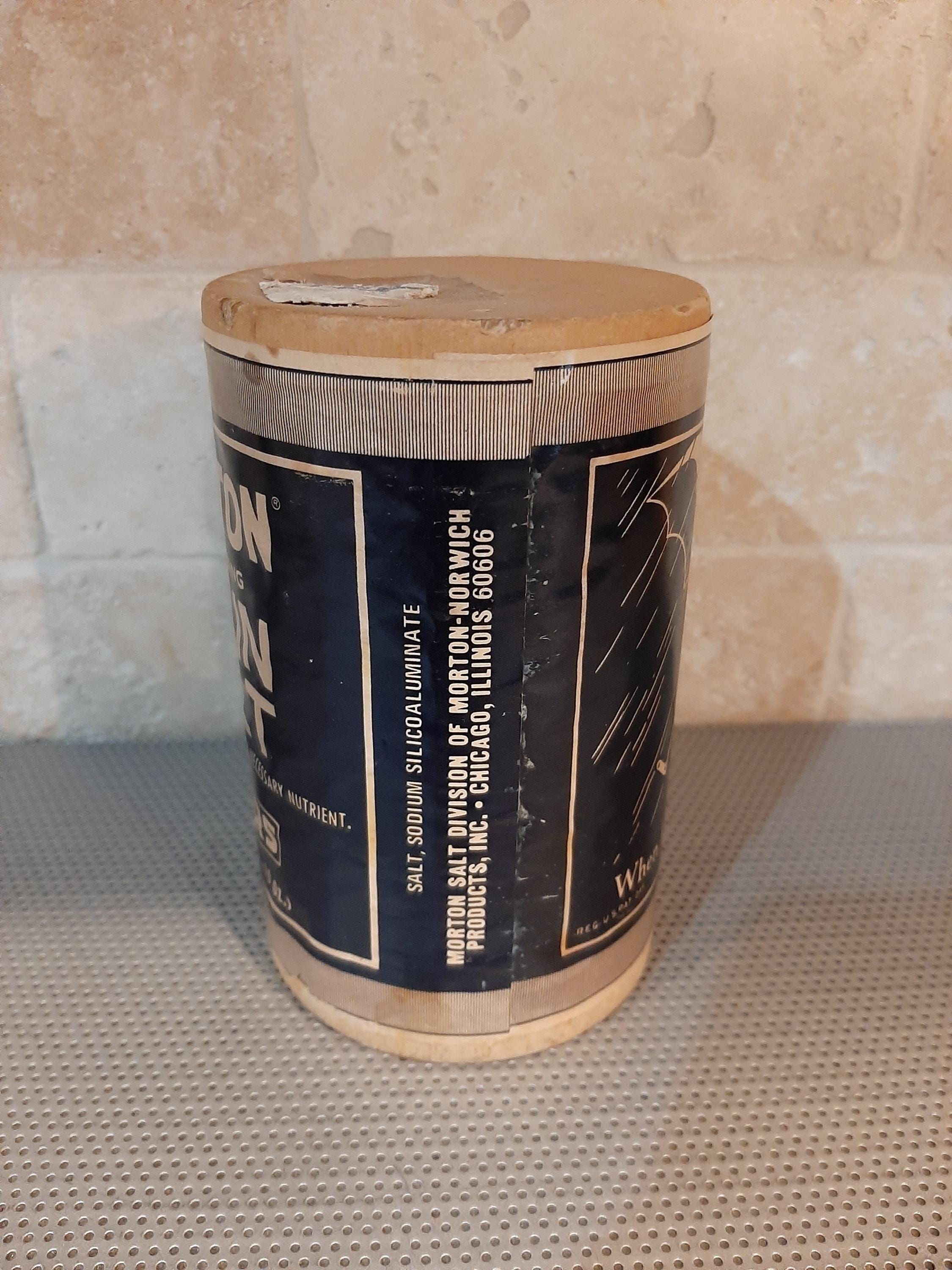 Vintage 1960s Reproduction Cardboard Morton Free Running Plain Salt Box ...