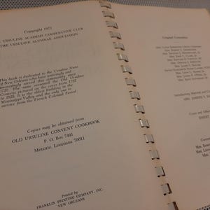 Vintage 1974 Recipes and Reminiscences of New Orleans by the Ursuline ...