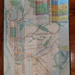 Vintage 1979 New York City NYC Subway Map Revised 1985 Metropolitan ...