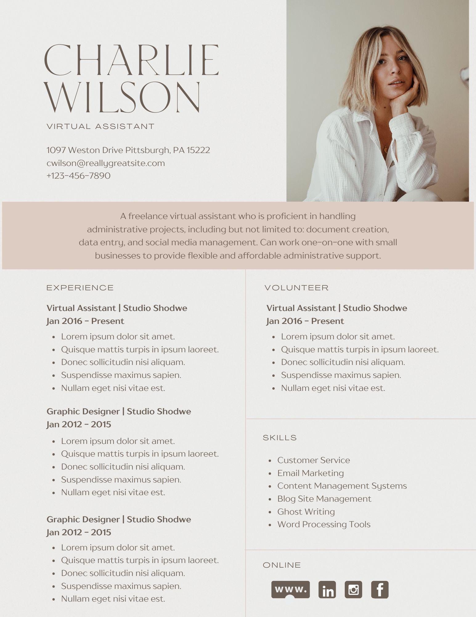 Resume Template - Etsy