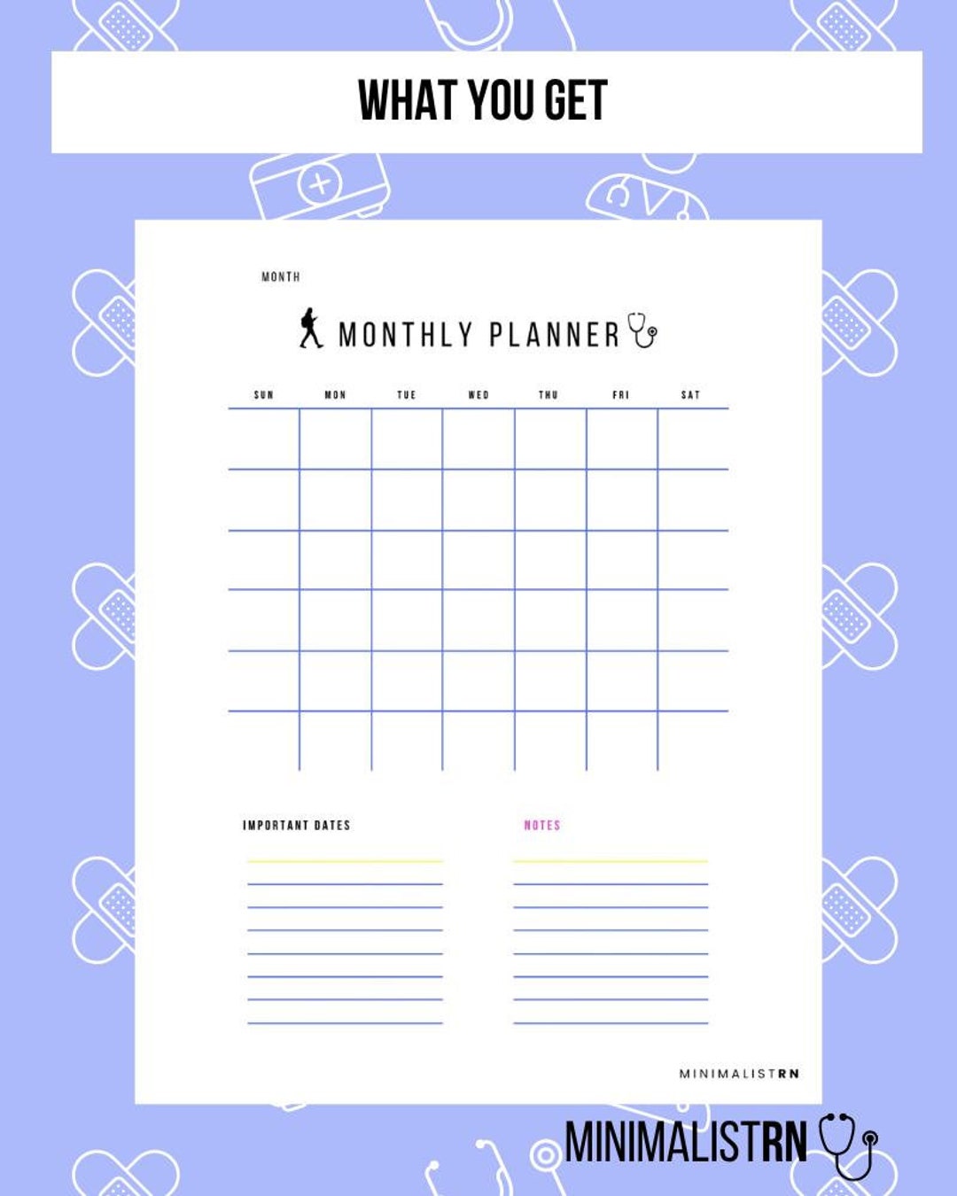 Monthly Planner, Monthly Calendar, Monthly Organizer, Monthly Study ...