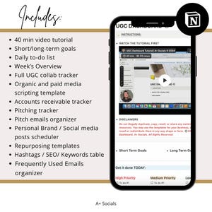 UGC Collab Tracker UGC Dashboard Notion Dashboard Collab Tracker Social Media Scheduler User ...