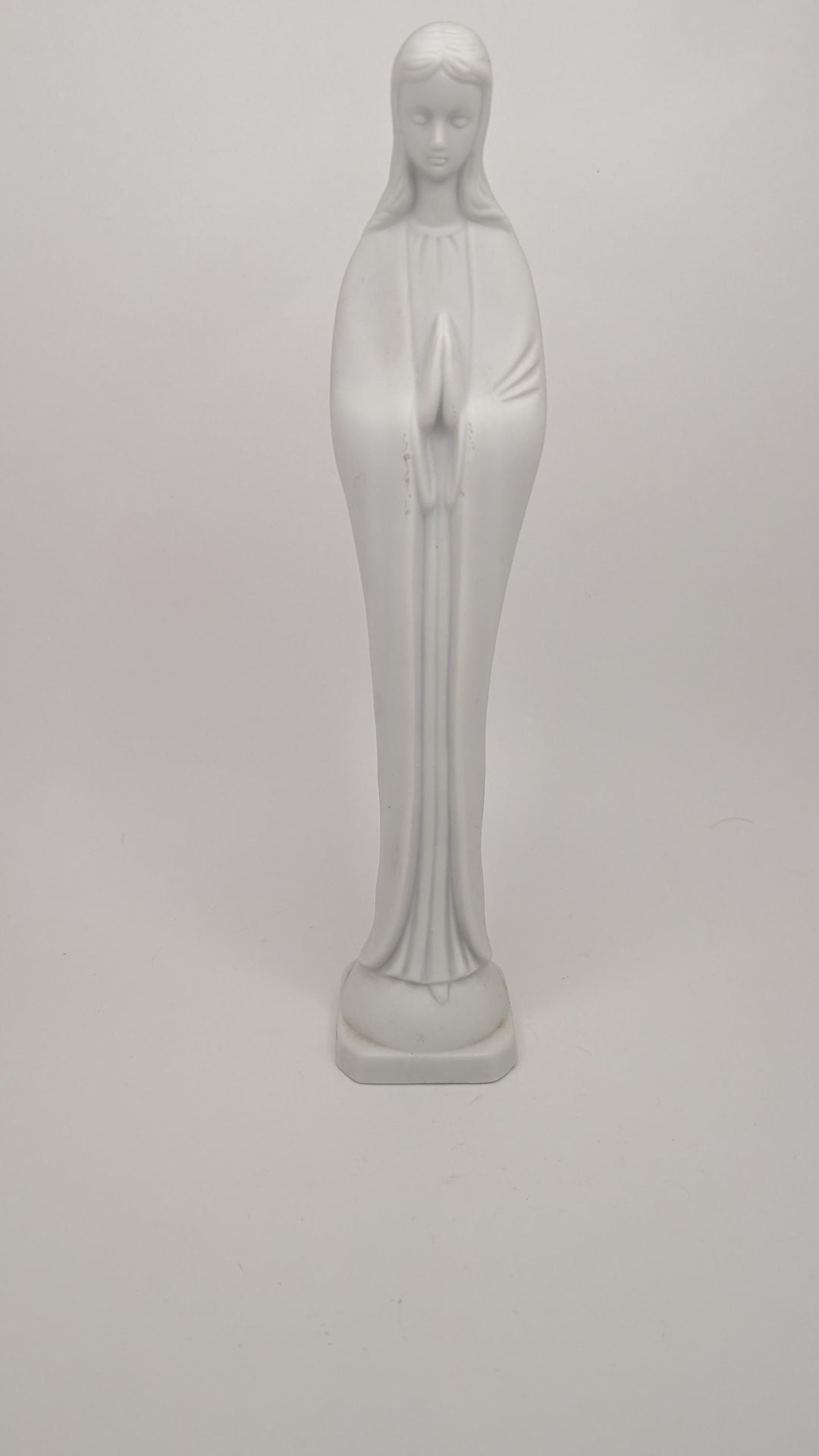 White Ceramic Virgin Mary Statue - Etsy