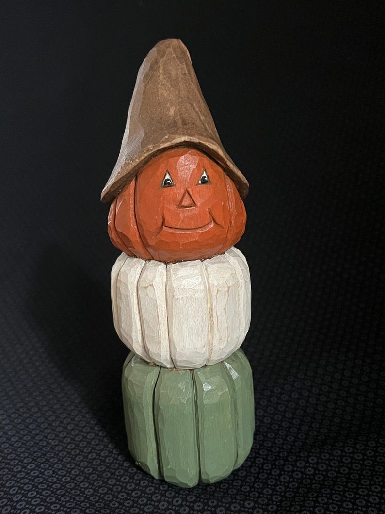 Hand Carved Stack of Pumpkins - Etsy