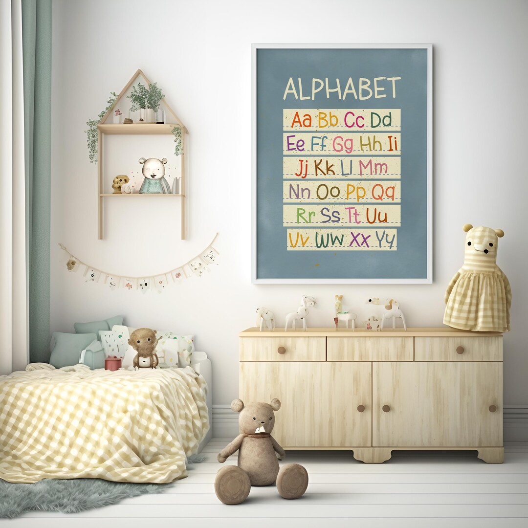 Printable Alphabet Poster, Nursery Wall Decor, Fun Classroom Decoration ...
