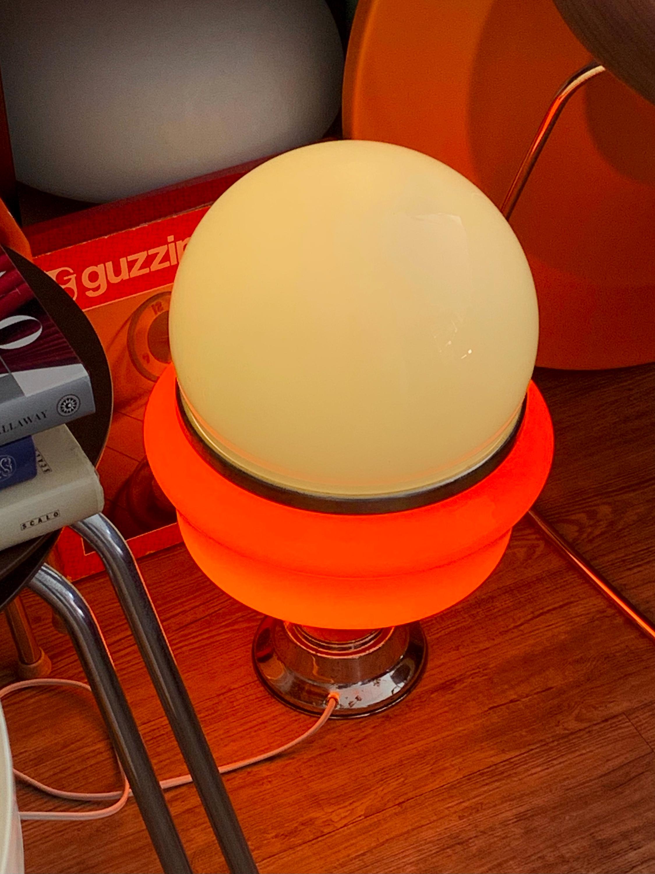 60s Vintage Italian Mid-century Modern Design, Two-tone Orange Murano ...