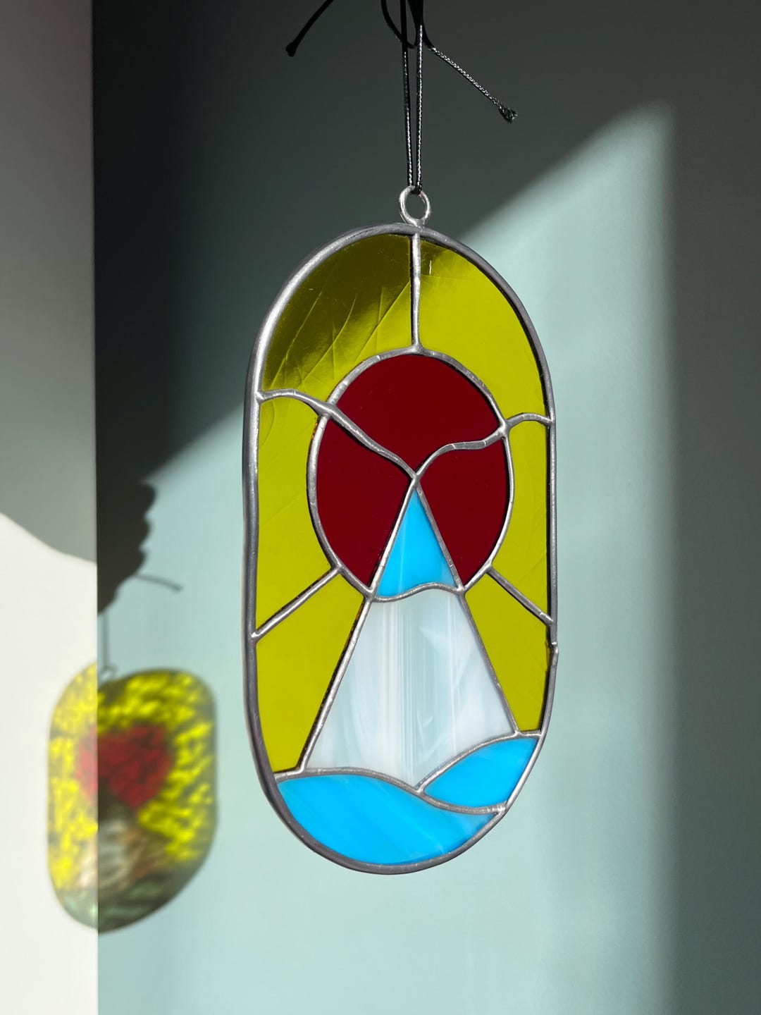 Modern Stained Glass Sun Catcher 12 X 20cm Window Decoration Glass Wall ...