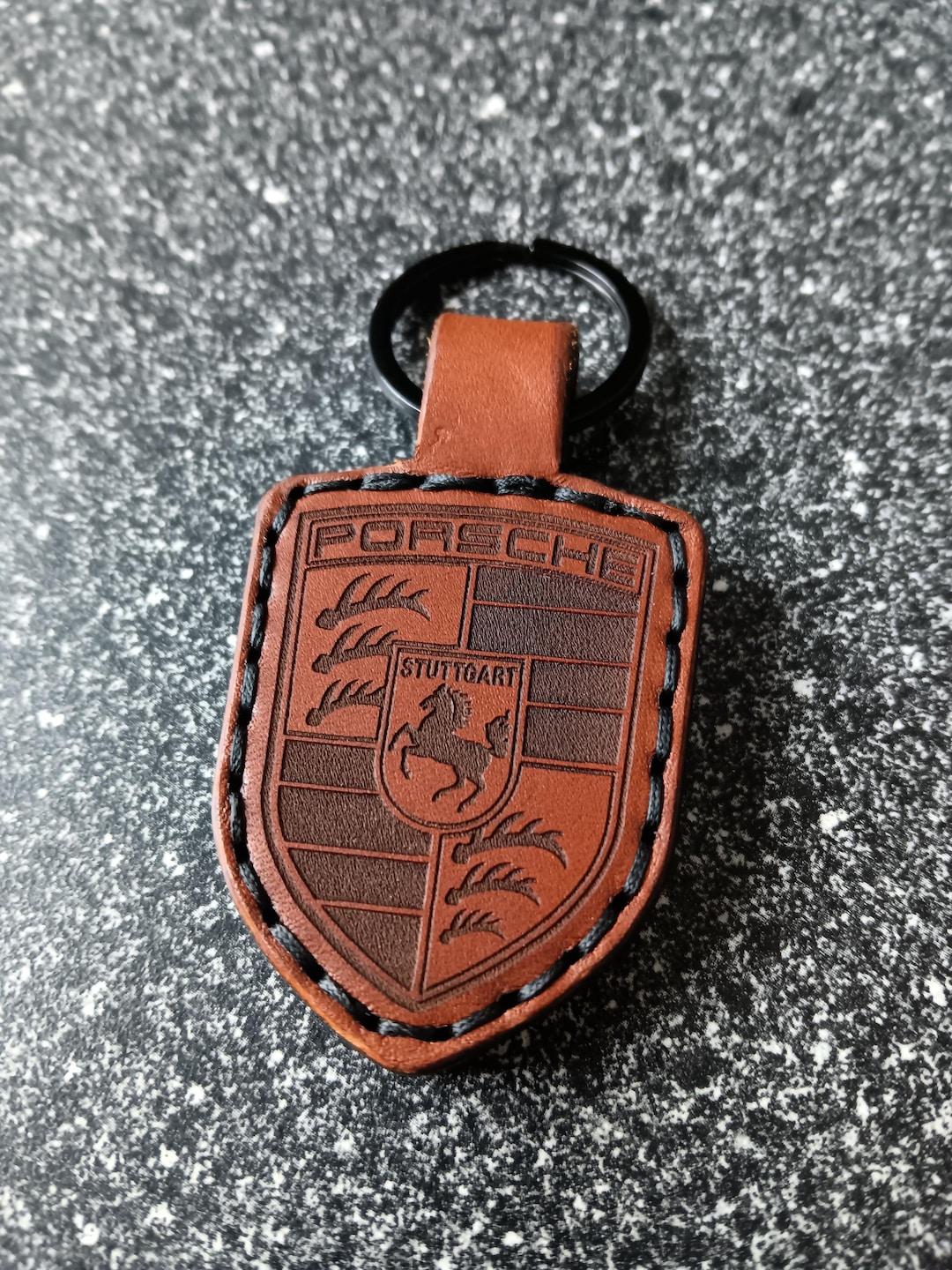 Handmade Leather Porsche Keychain, Wickett & Craig Leather - Etsy
