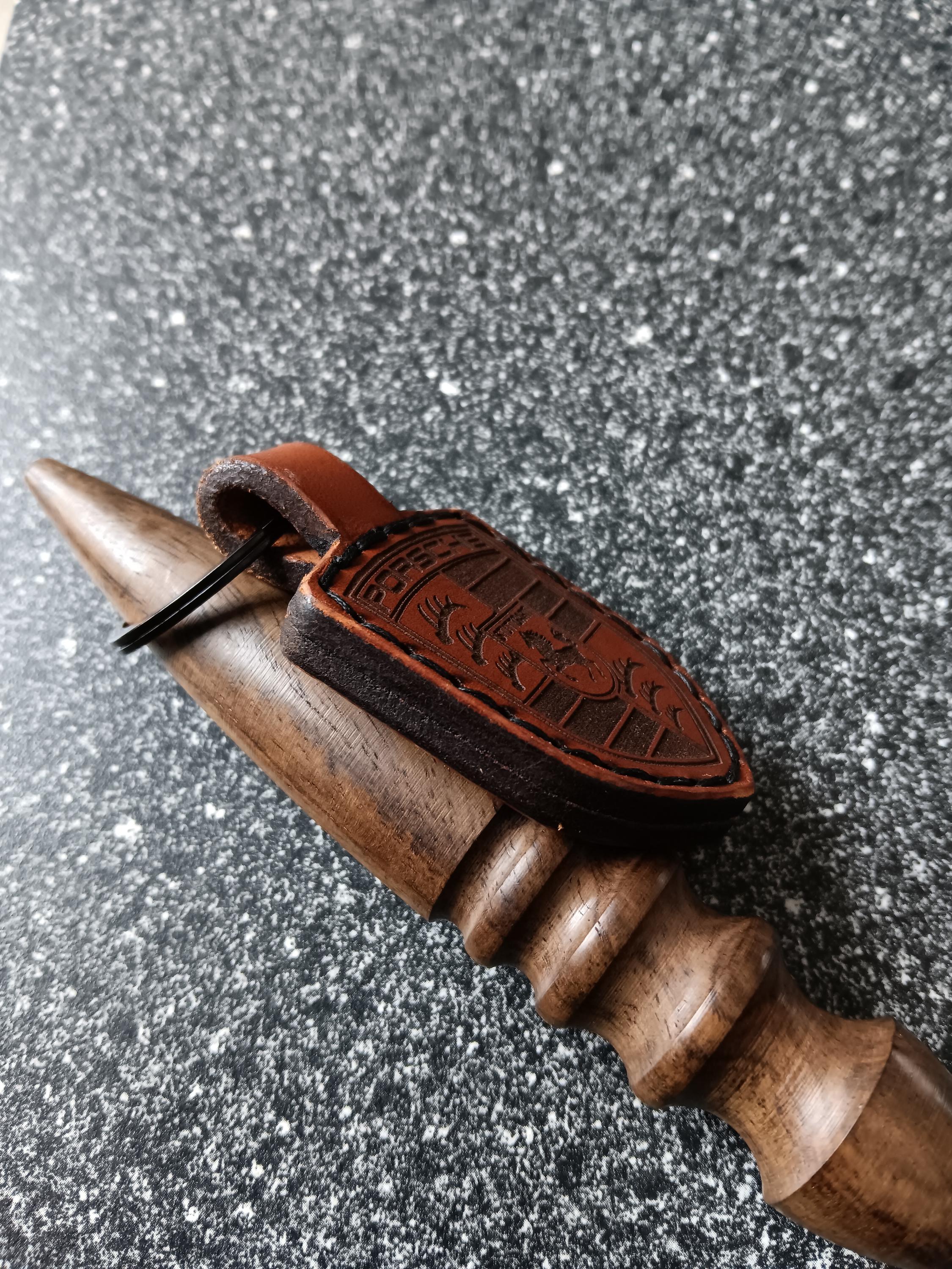 Handmade Leather Porsche Keychain, Wickett & Craig Leather - Etsy