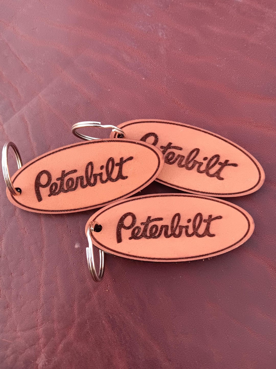 Handmade Peterbilt Leather Keychain: Trucker Gift - Etsy