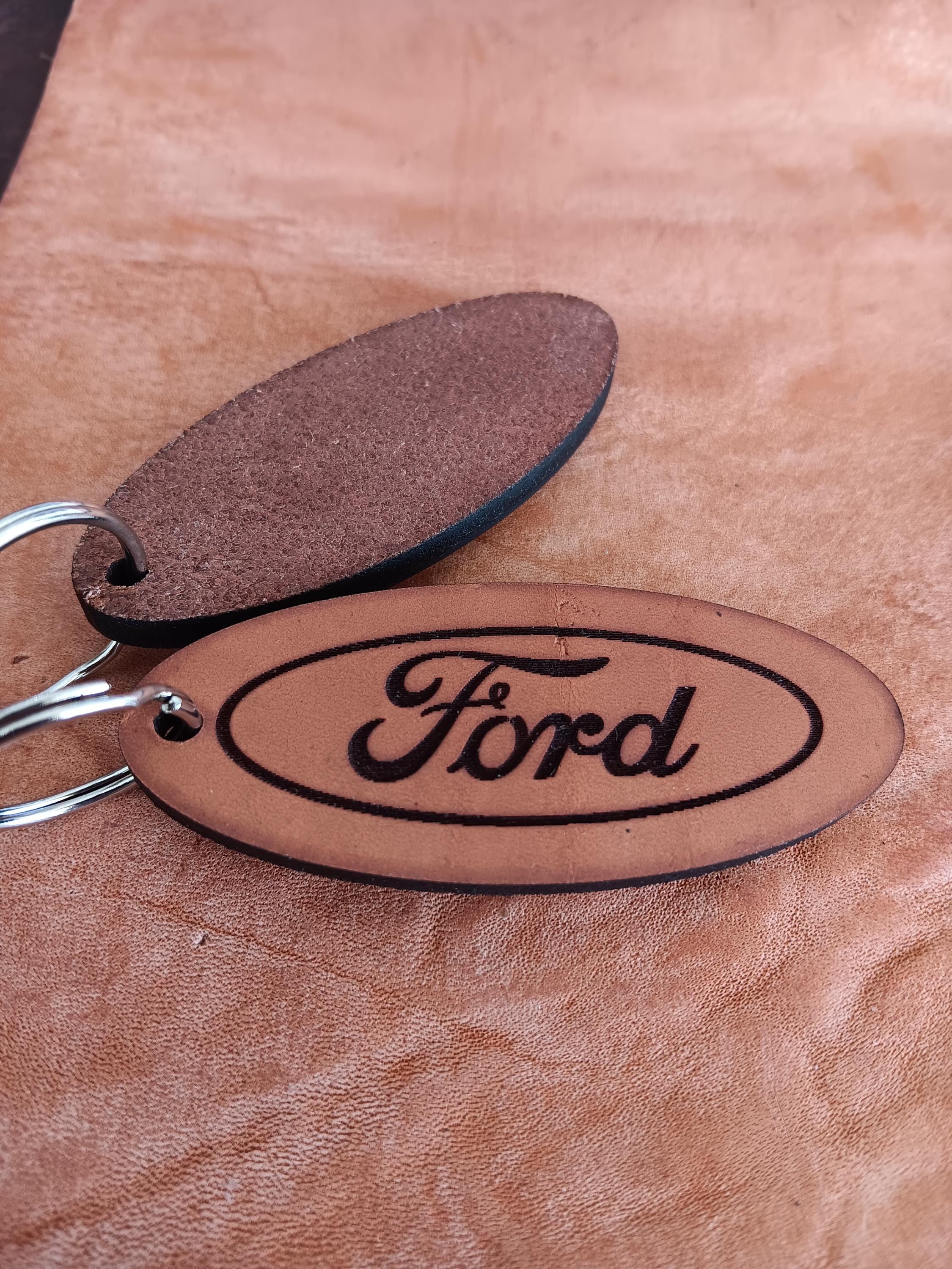Ford Leather Keychain: Handmade Minimalist Keyring - Etsy
