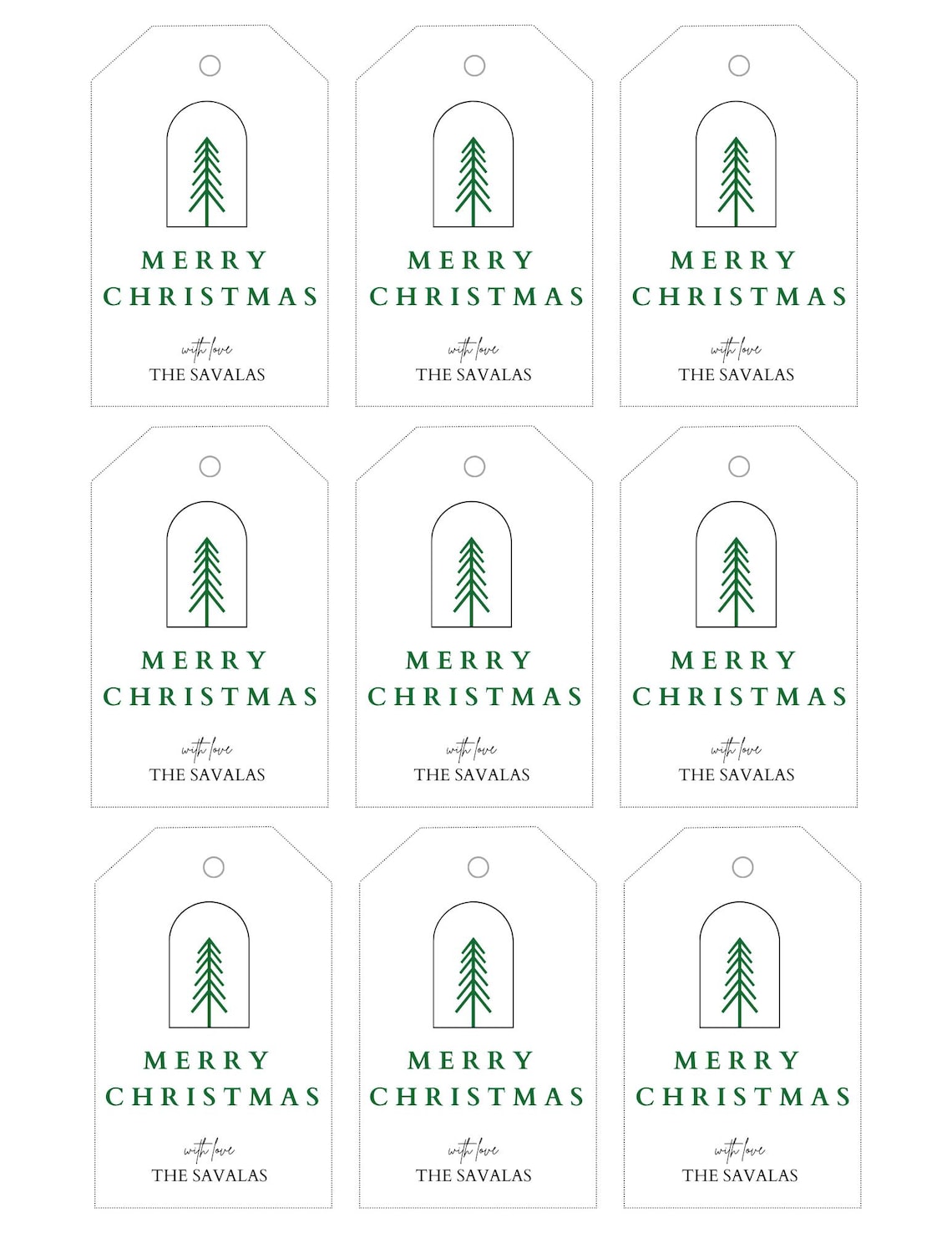 Editable Happy Holidays Gift Tag Template, Printable Modern Holiday ...